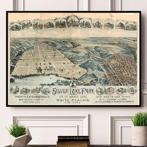 Map of Silver Lake Park, on St Mary's Lake, White Plains, New York ...