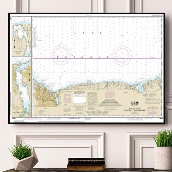New York Harbor Map - Etsy