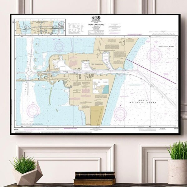 Nautical Map of Port Canaveral - Etsy