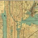 Map of Manhattan, New York City Vintage Reproduction Map. 1922 ...