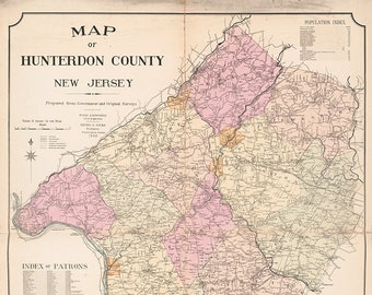 1909 Town Map of Bloomsbury Hunterdon County New Jersey - Etsy