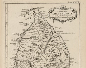 Old Ceylon Map - Etsy