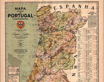 Map of Portugal Print - Etsy