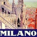 Retro Travel Milano, Italy Poster. Vintage Home Deco Style Old Wall ...
