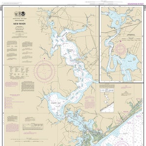 Nautical Charts of New River in North Carolina. 11542 Morgan Bay ...