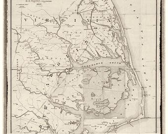 Pamlico sound map | Etsy
