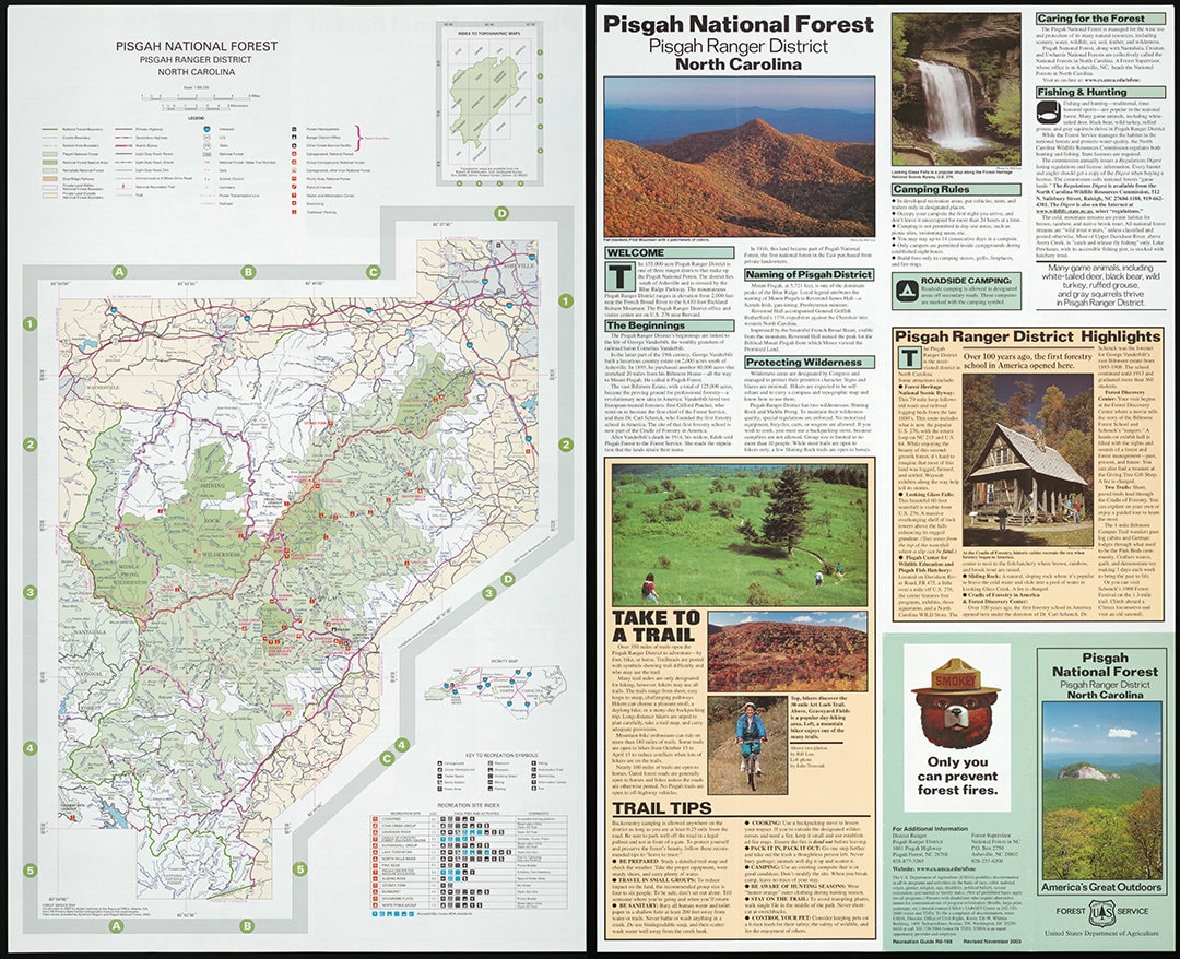 Pisgah National Forest (pisgah Ranger District), North Carolina. Map ...