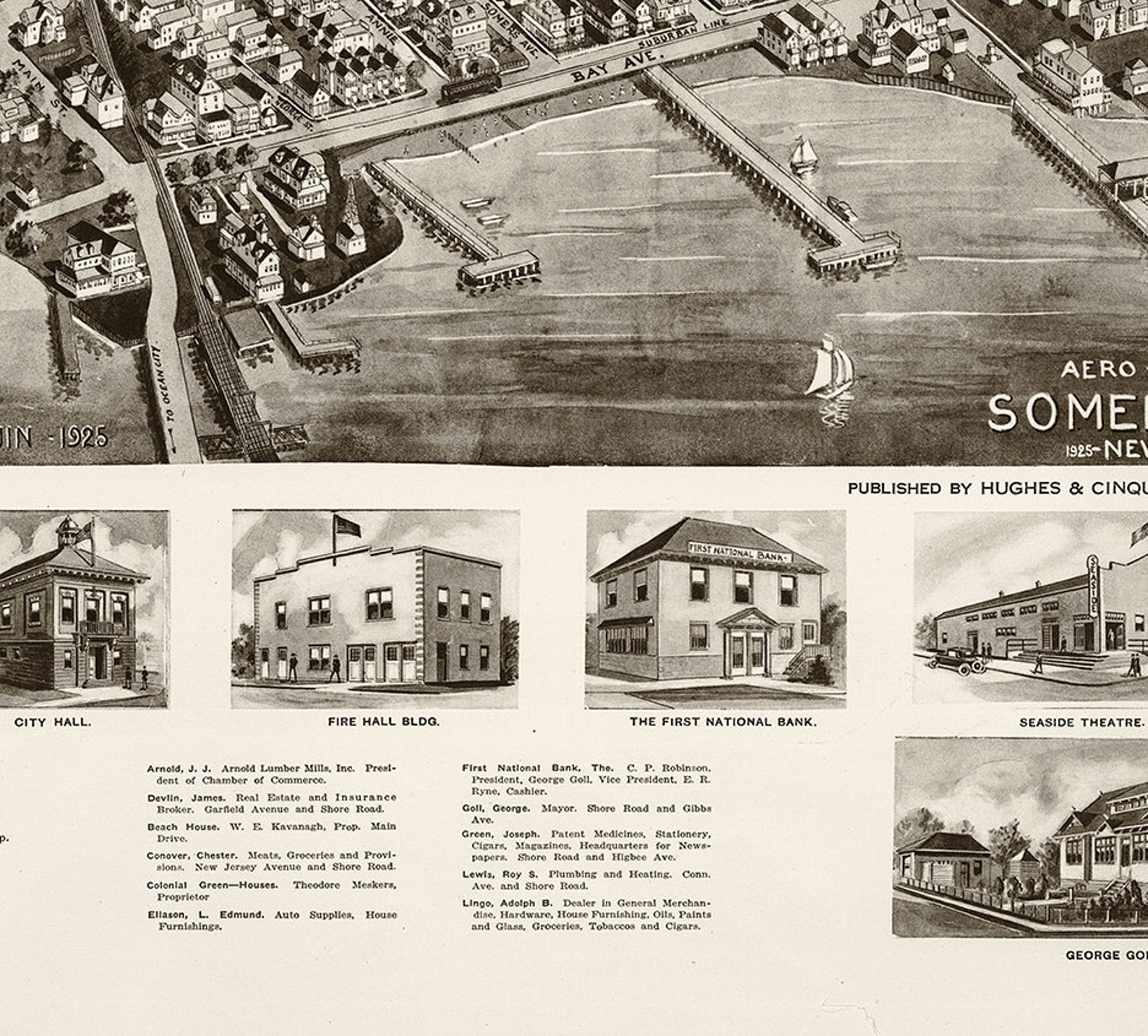 Map of Somers Point Atlantic Co. New Jersey 1925. Vintage | Etsy