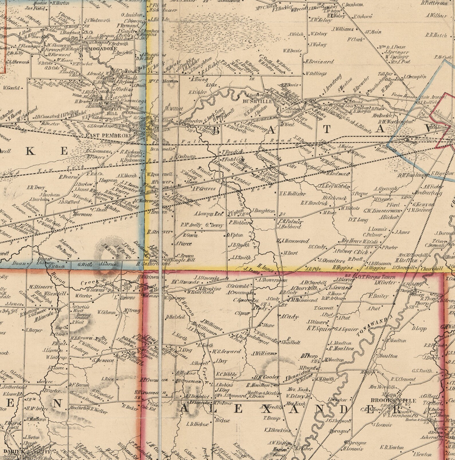 Map of Genesee County New York NY 1854 Home Deco Style Old - Etsy