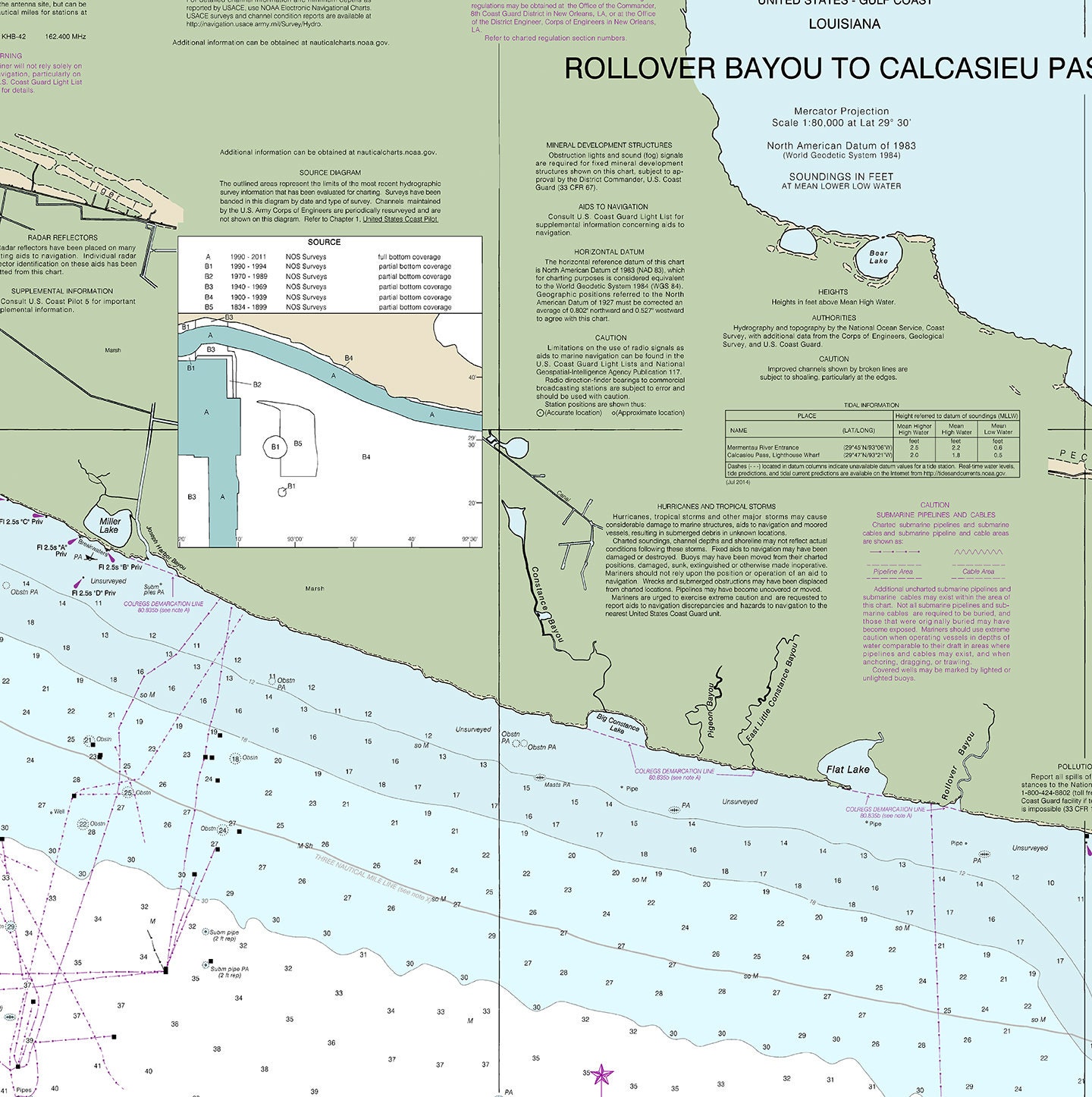 Rollover Bayou to Calcasieu Pass Louisiana Nautical Wall Art ...