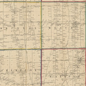 Map of Trumbull County, Ohio. Vintage Home Deco Style Old Wall ...