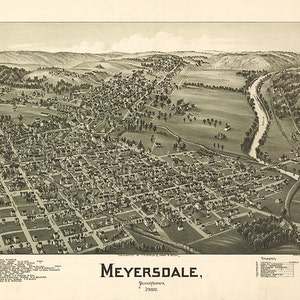 Map of Meyersdale, Somerset Co., Pennsylvania, PA 1900. Restoration ...