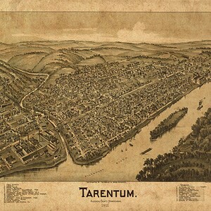 Map of Tarentum, Allegheny Co., Pennsylvania PA 1901. Vintage ...