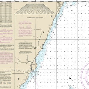 Nautical Chart of Upper Green Bay. Lake Michigan, Wisconsin. Great ...