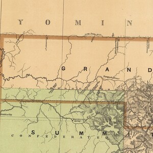 Map of Colorado 1876. Vintage Restoration Hardware Home Deco Style Old ...