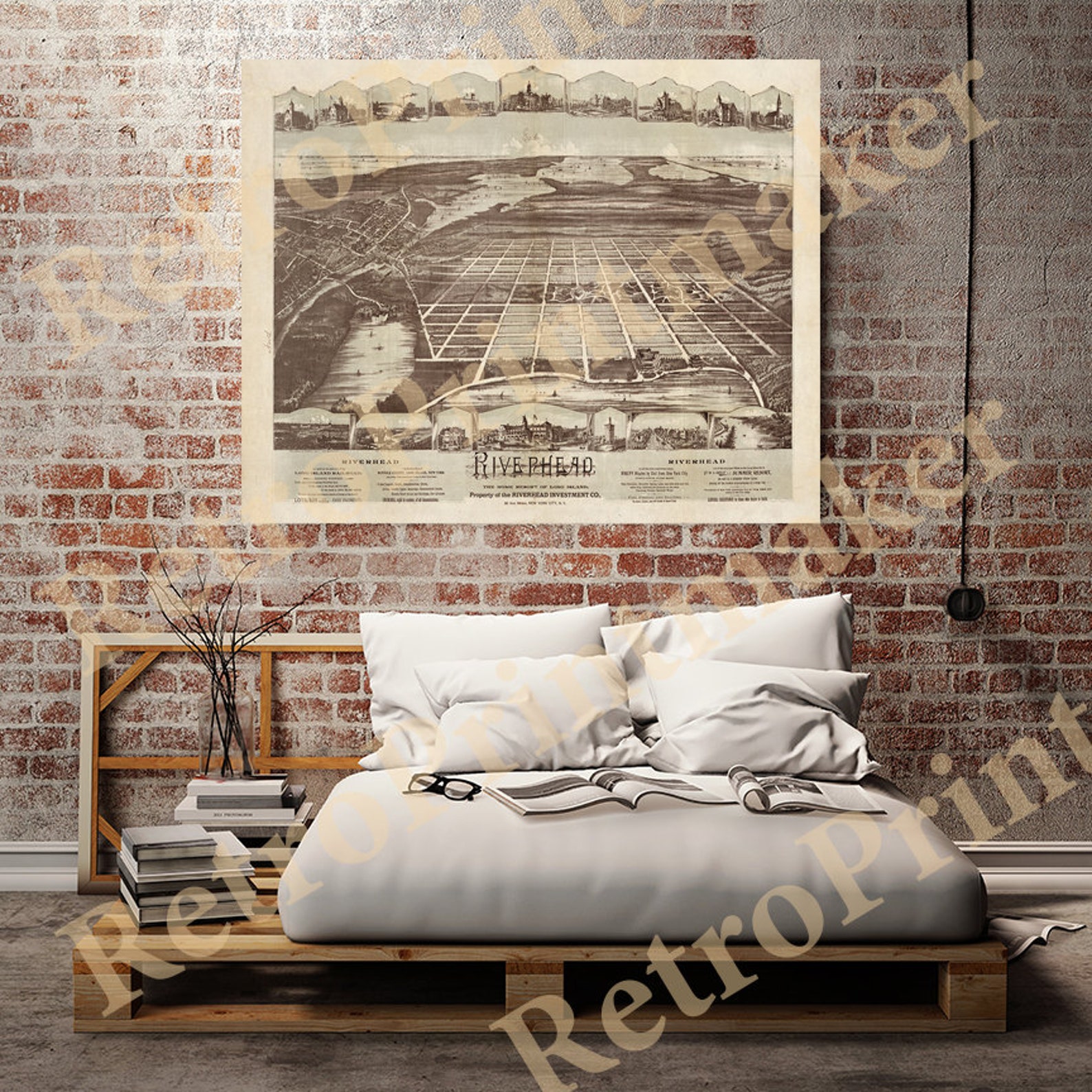 Map of Riverhead Long Island New York 1890. Vintage Home - Etsy