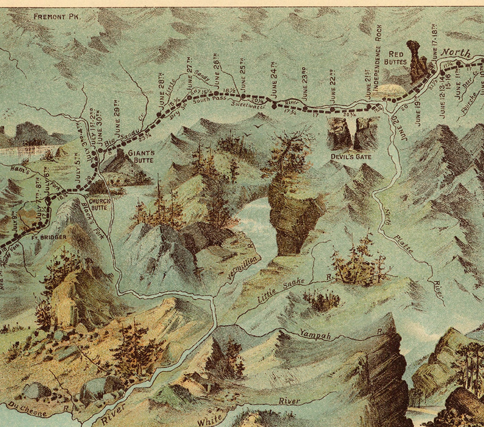 Route of the Mormon Pioneers From Nauvoo to Great Salt Lake. - Etsy