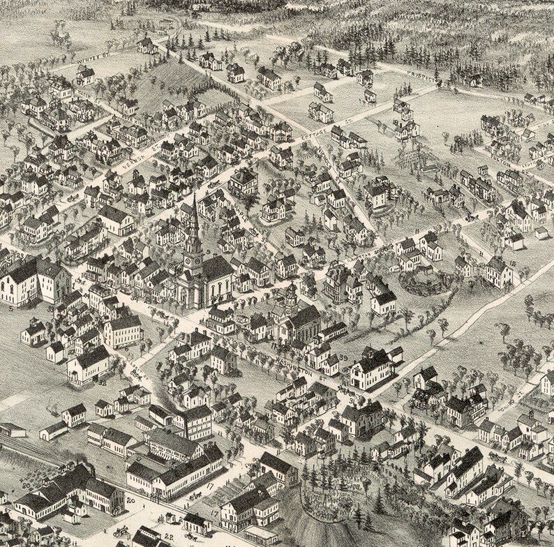 Map of Norwood Norfolk County Massachusetts MA. 1882. | Etsy