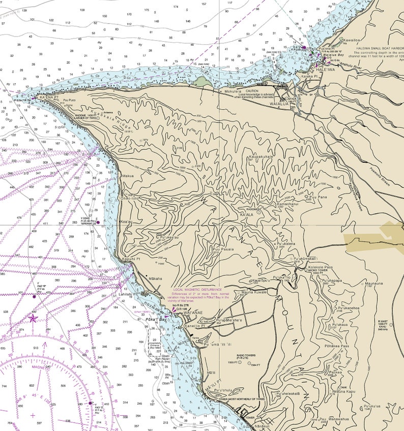 Nautical Charts of Oahu Island, Barbers Point Harbor. 19357 Hawaii Map ...