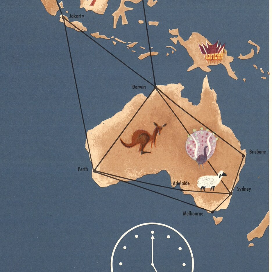 Map of Trans World Airline TWA Routes. Vintage restoration hardware ...