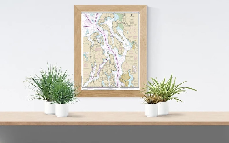 Nautical Charts of Puget Sound Northern Part. 18441. | Etsy