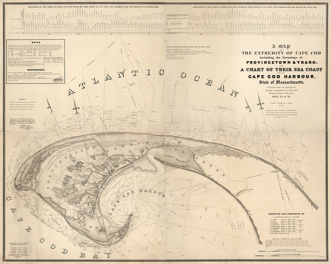 Nautical Chart of Map of Extremity of Cape Cod Bay. - Etsy
