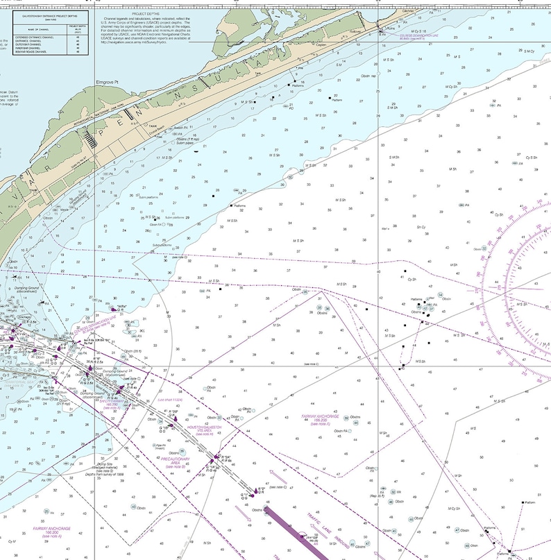 Nautical Charts of Approaches to Galveston Bay Texas. 323. - Etsy