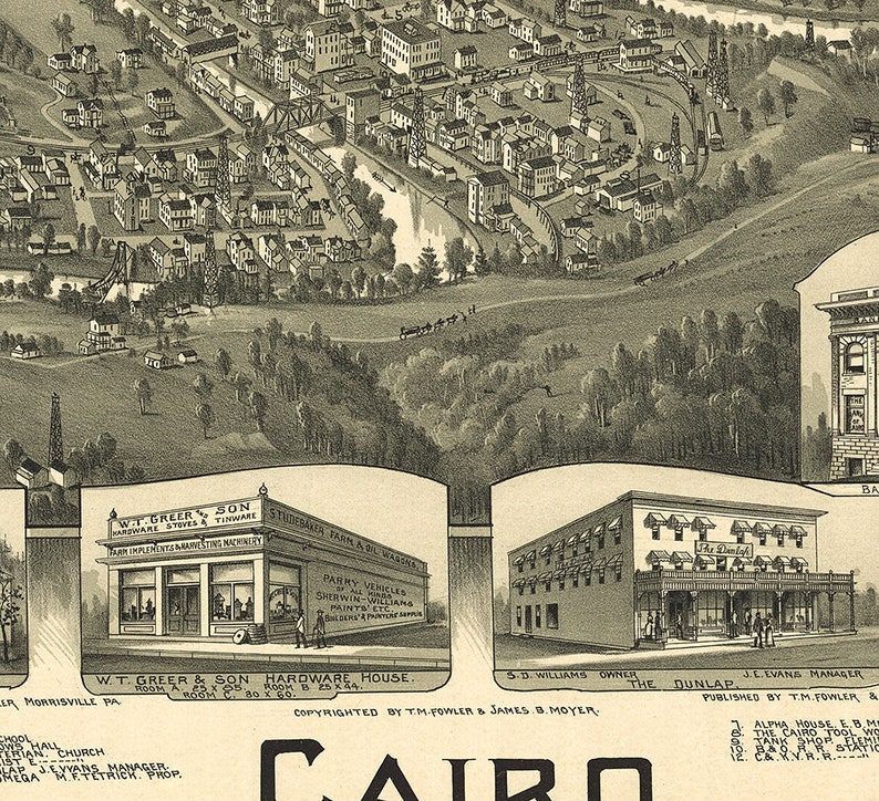 Map of Cairo Ritchie County West Virginia WV. 1899. Vintage - Etsy