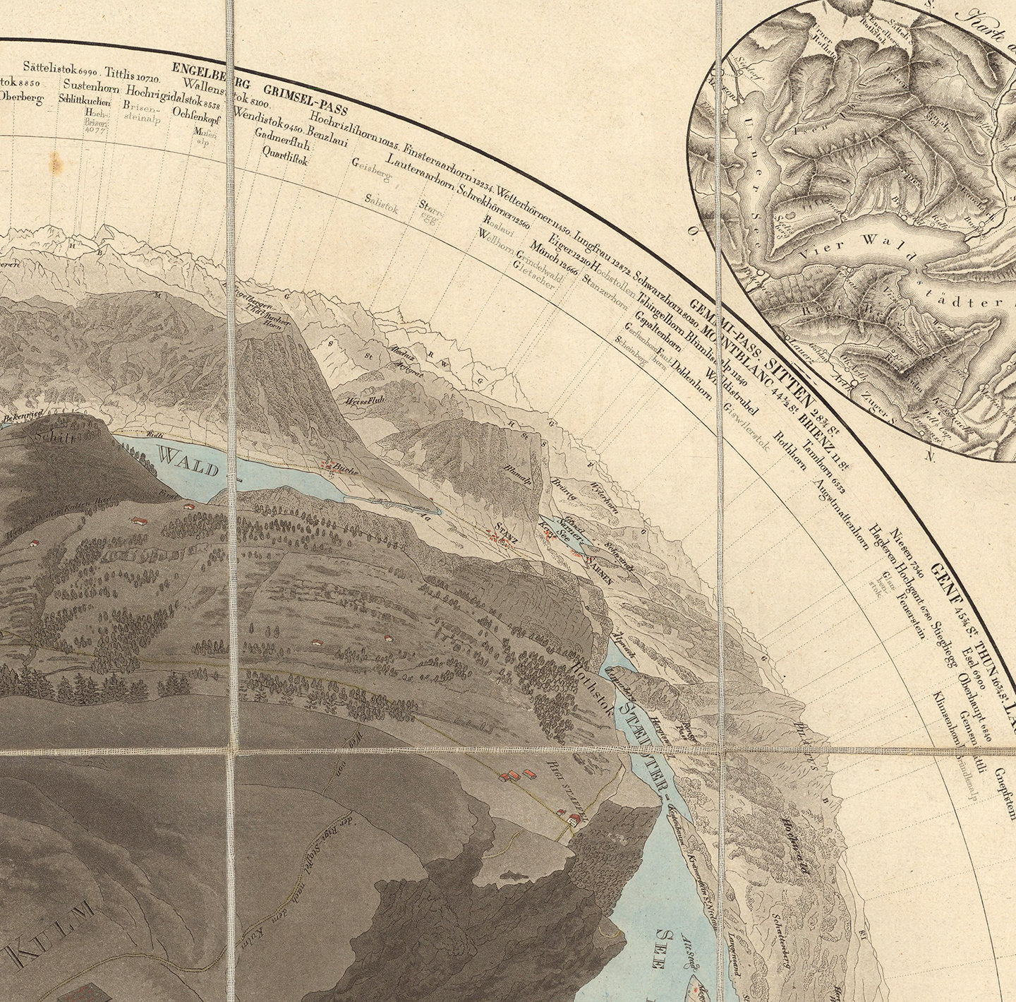 Map of Rigi Mountain Switzerland 1820. Vintage Home Deco Old - Etsy