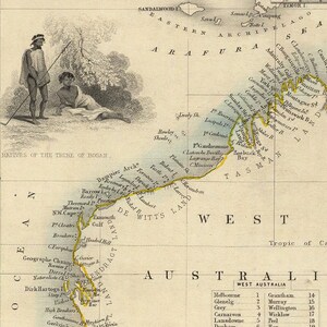 Map of Australia - 1851, Restoration Hardware Home Deco Style Old Wall ...