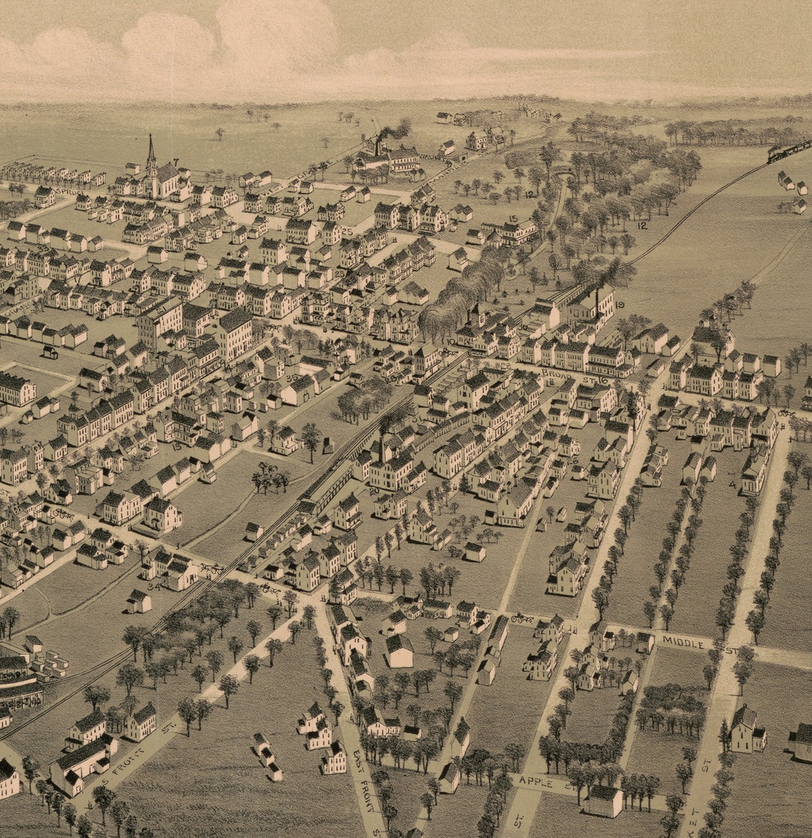 Map of Lititz and Warwick, Lancaster Co., Pennsylvania, PA 1887 ...