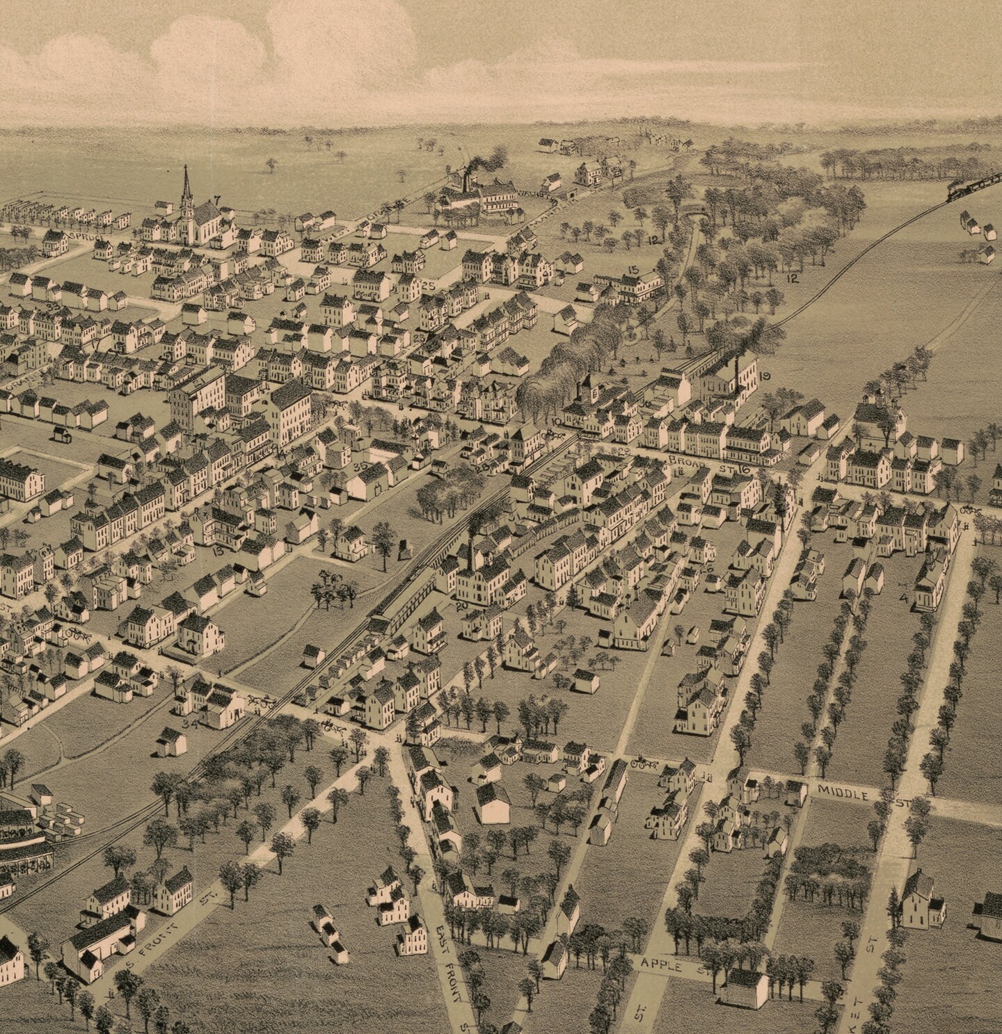 Map of Lititz and Warwick, Lancaster Co., Pennsylvania, PA 1887 ...