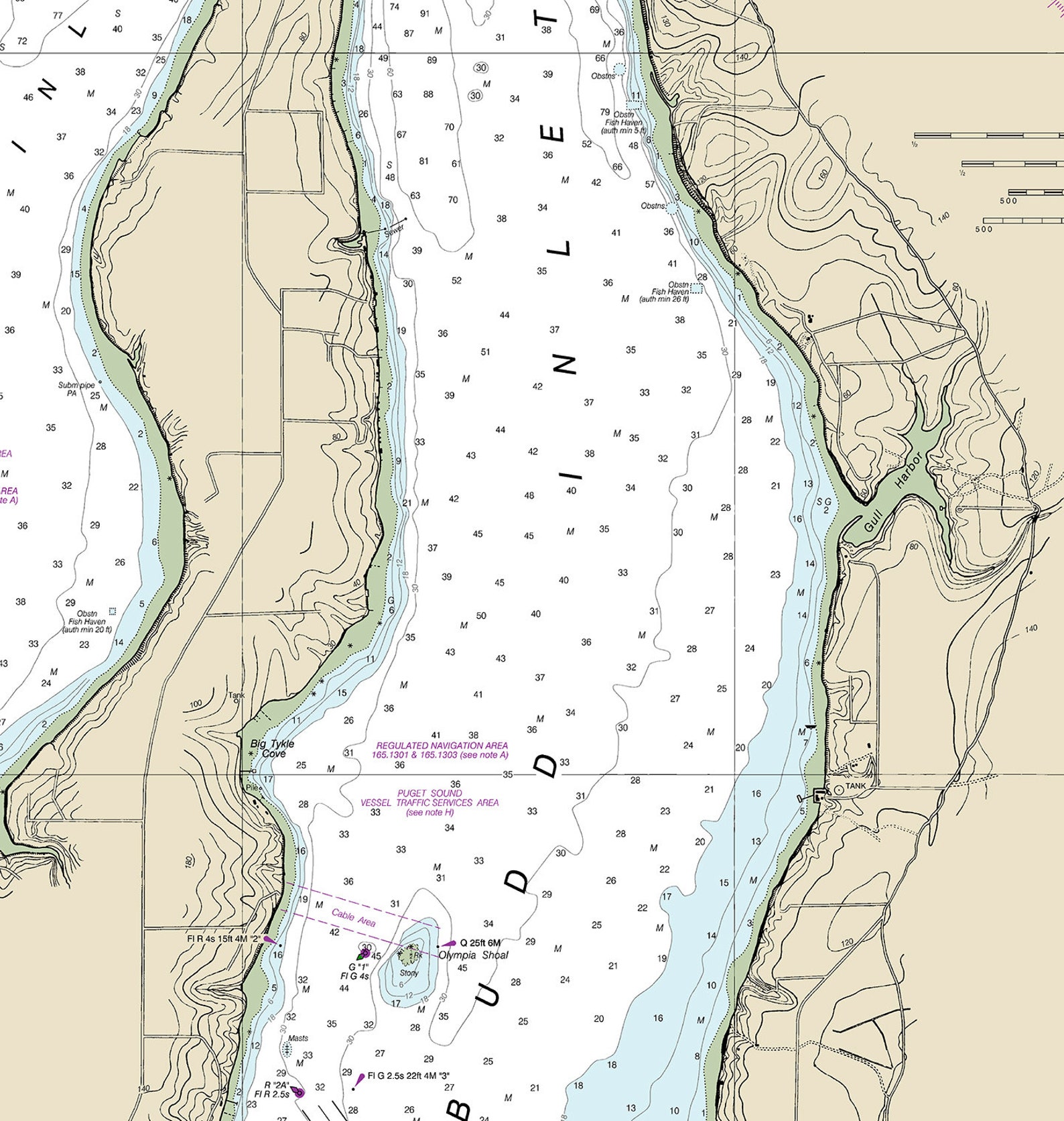 Olympia Harbor & Budd Inlet Map – NOAA Nautical Chart 18456 ...