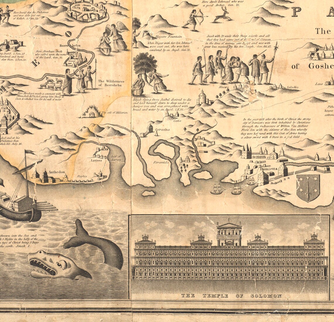 Map of the Land of Promise and the Holy City of Jerusalem Describing ...