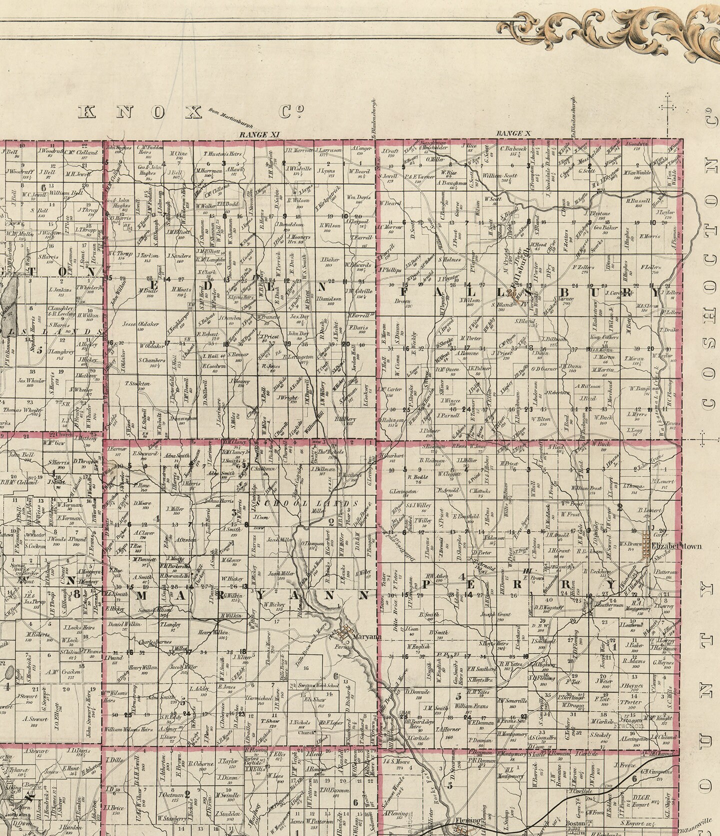 Map of Licking County Ohio. 1854. Vintage Restoration - Etsy