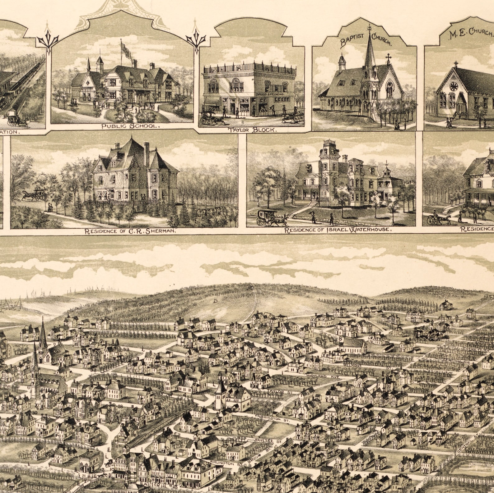 Map of Wollaston Massachusetts MA. 1890. Restoration | Etsy