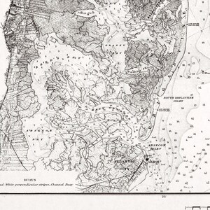 Map of New Inlet to Absecon Inlet Nautical Charts, New Jersey NJ., 1976 ...