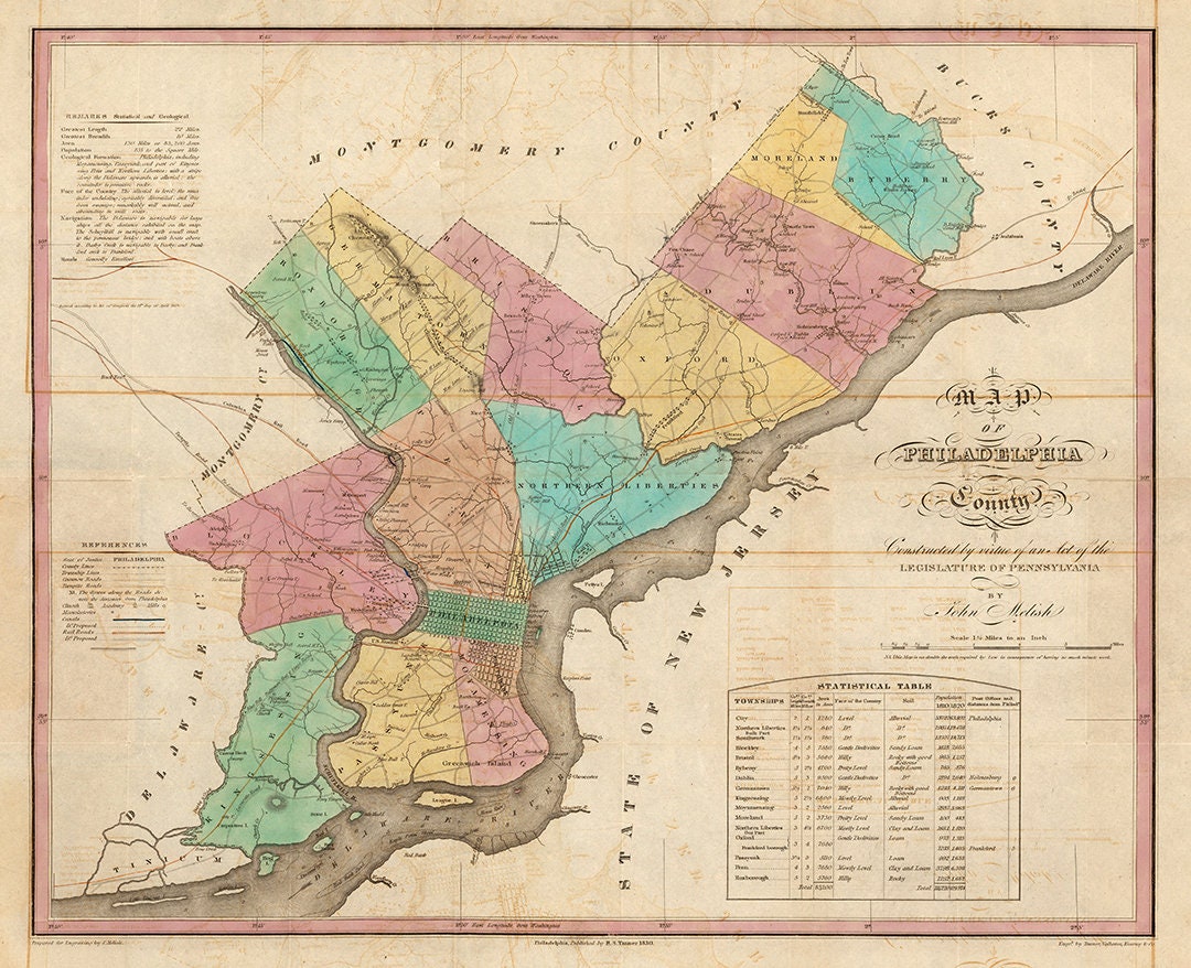 Map of Philadelphia County Constructed by Virtue of an Act of the ...