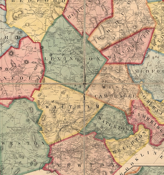 Printable Map Of Middlesex County Ma Maps Of Middlesex County