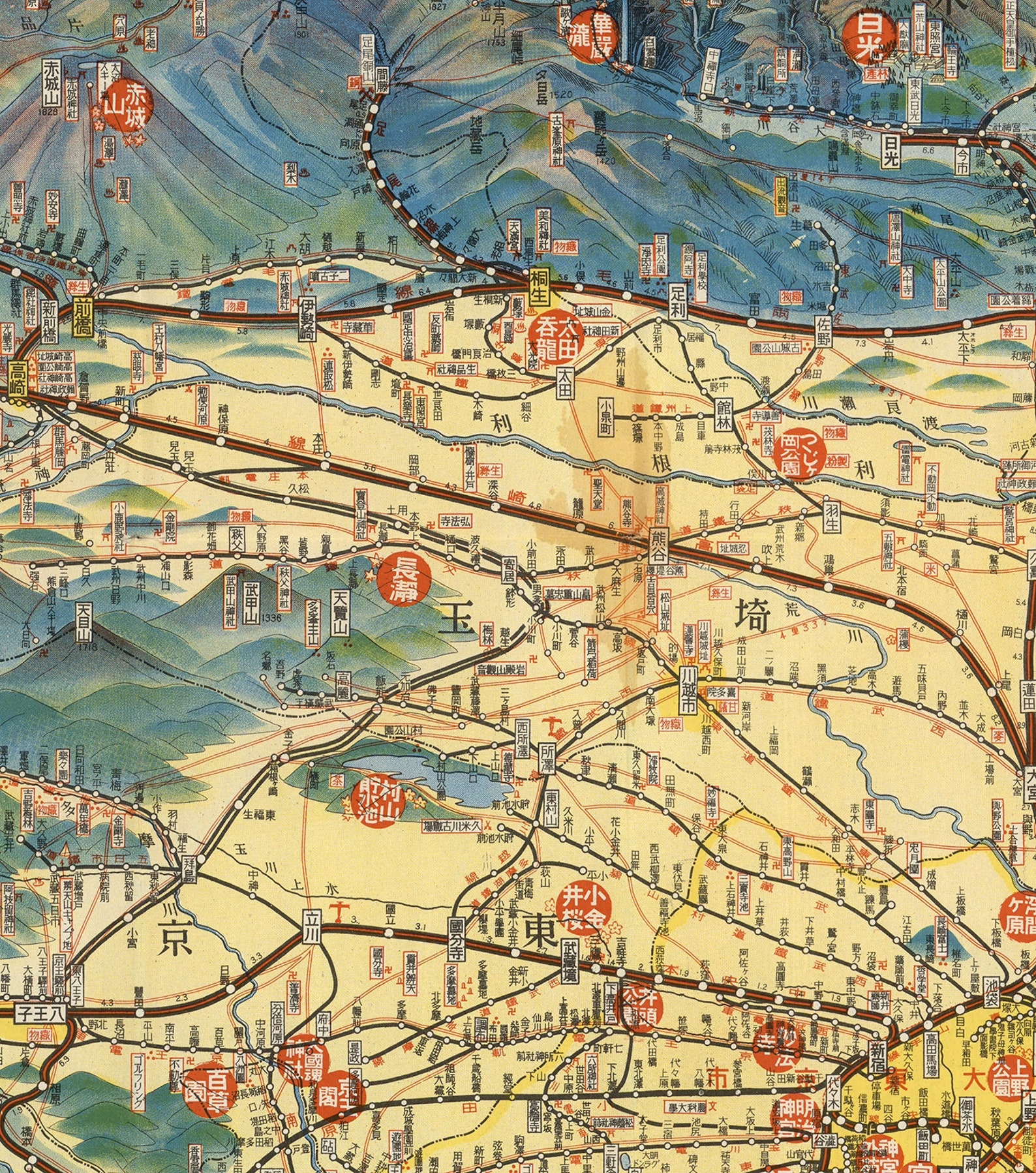 Pictorial Map of Tokyo Japan. Vintage Home Deco Style Old - Etsy