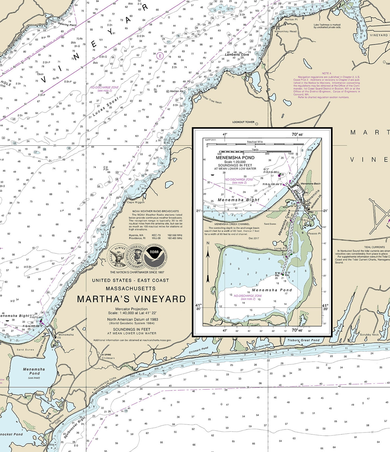 Nautical Charts of Martha's Vineyard Massachusetts. 13233. - Etsy