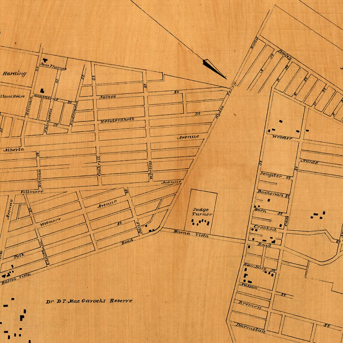 Map of Nashville, Davidson County, Tennessee TN, 1860. Restoration ...