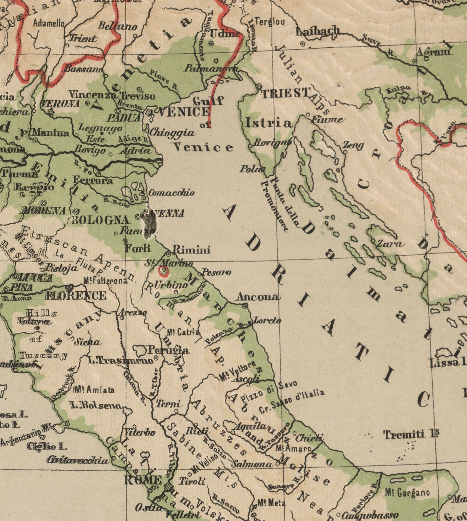 Map of Italy 1880. Vintage Home Deco Style Old Wall - Etsy