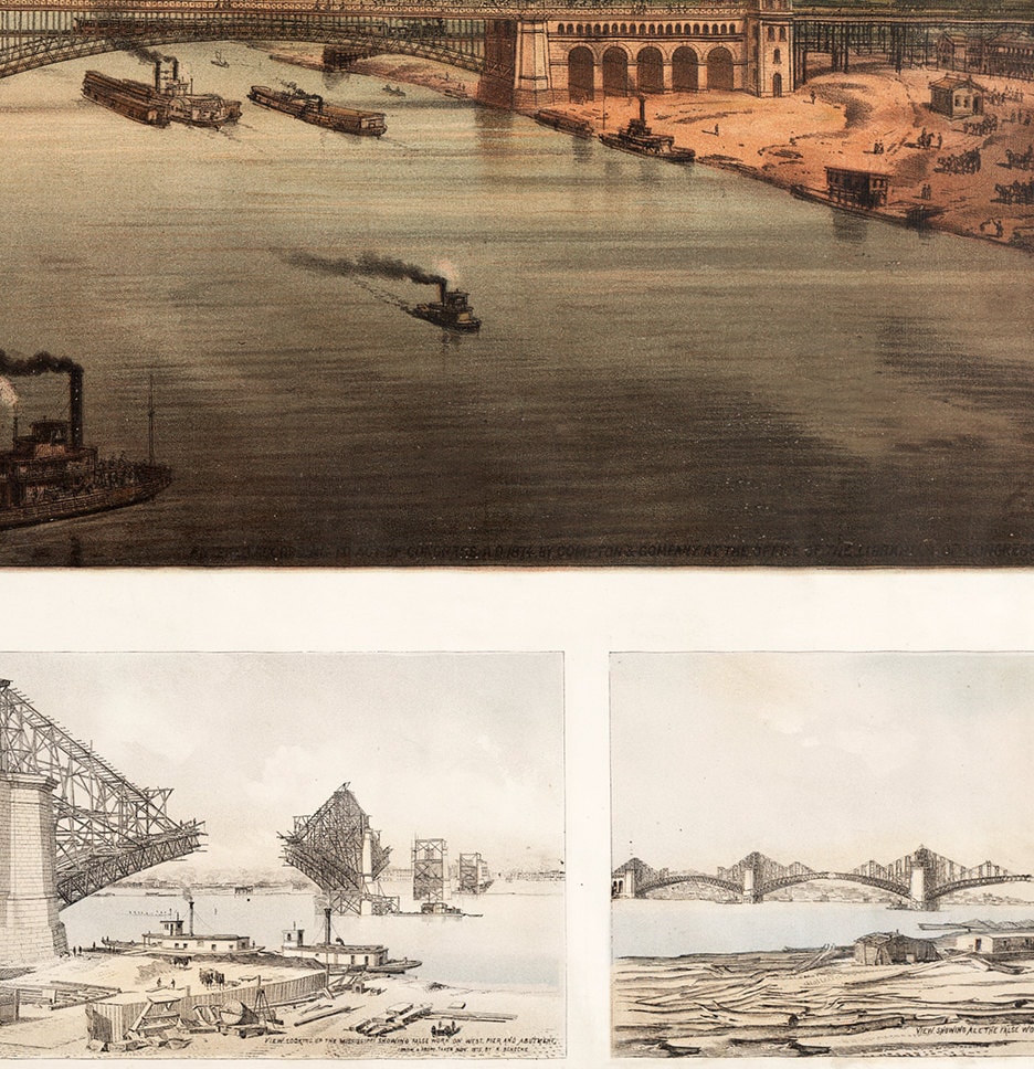 Map of Eads Bridge of St. Louis Missouri and Illinois. | Etsy