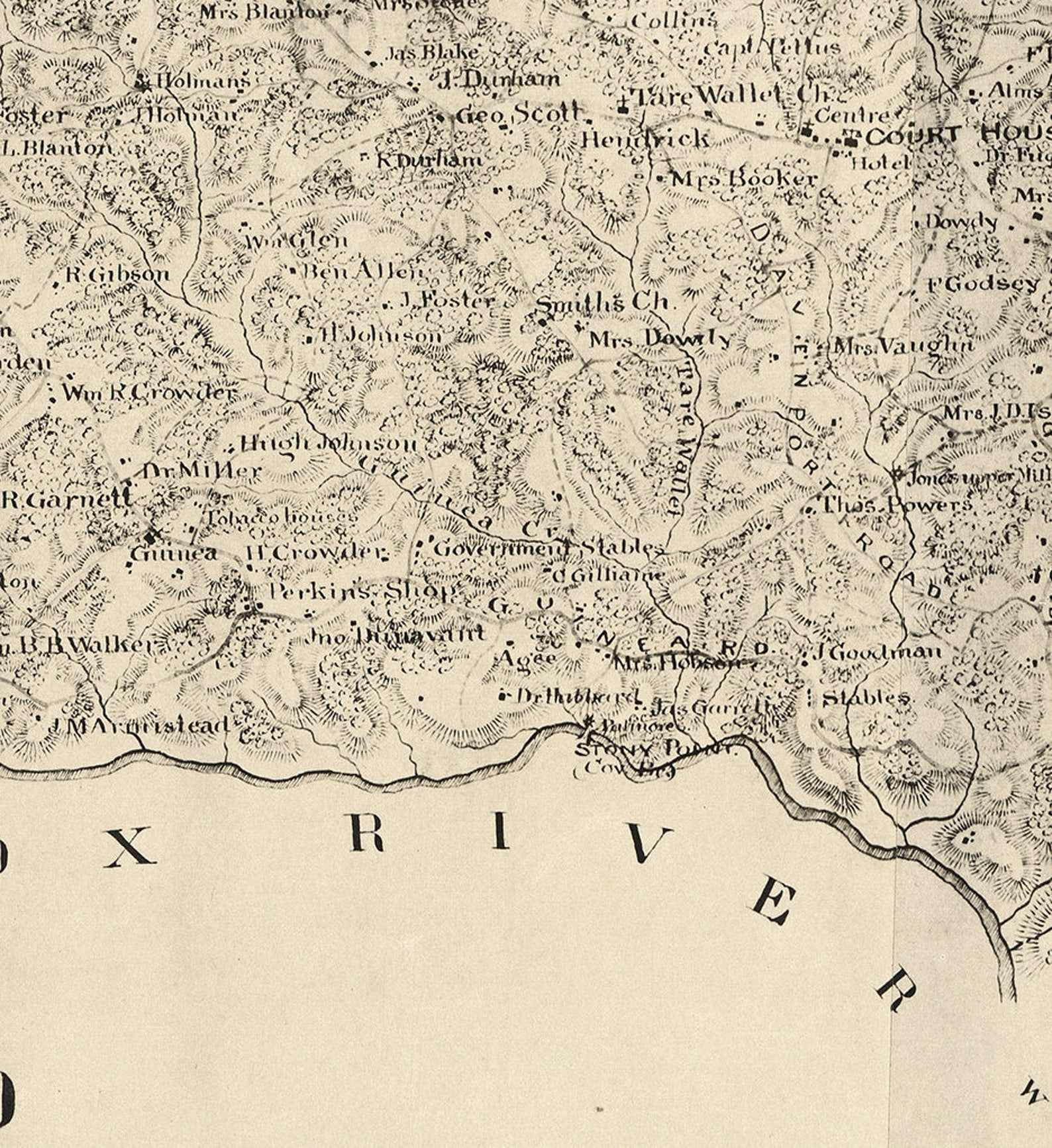 Map of Cumberland Co. Virginia Va. 1864. Vintage Restoration - Etsy