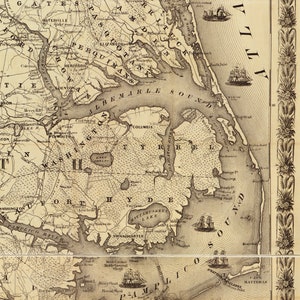 Map of Eastern North Carolina With Part of Virginia and South Carolina ...