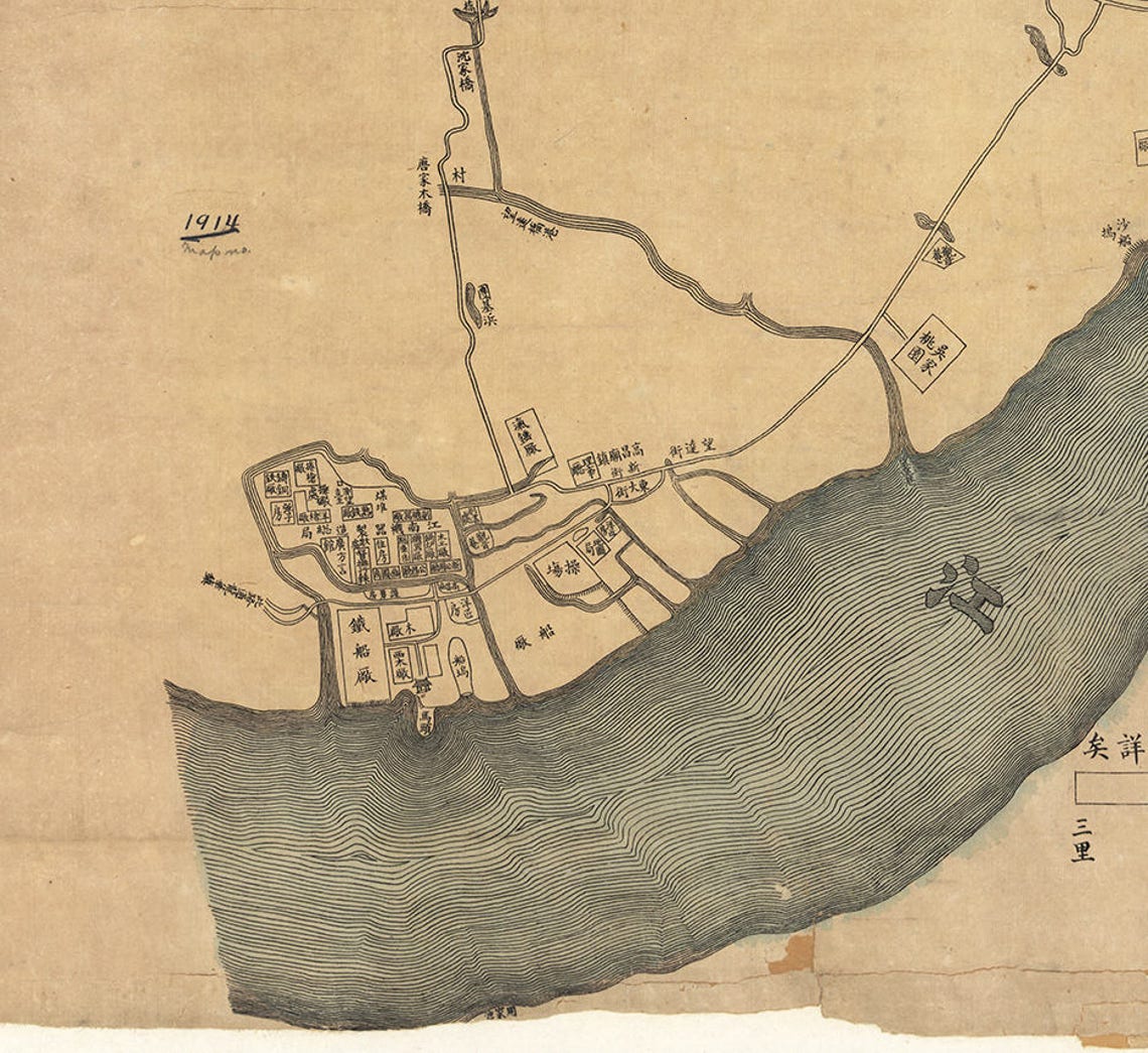 Map of Old Shanghai, 1884. Restoration Hardware Home Deco Style Old ...