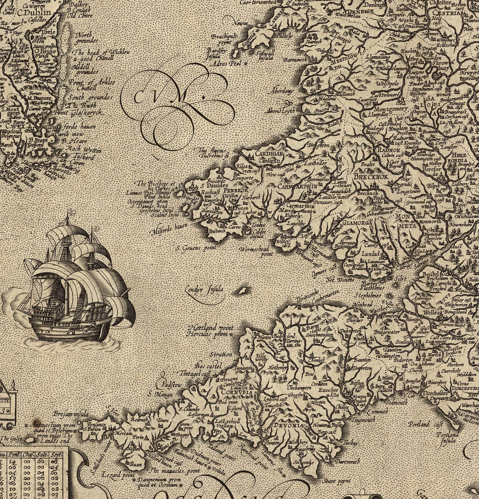 Map of England and Ireland 1605. Vintage Home Deco Style Old - Etsy