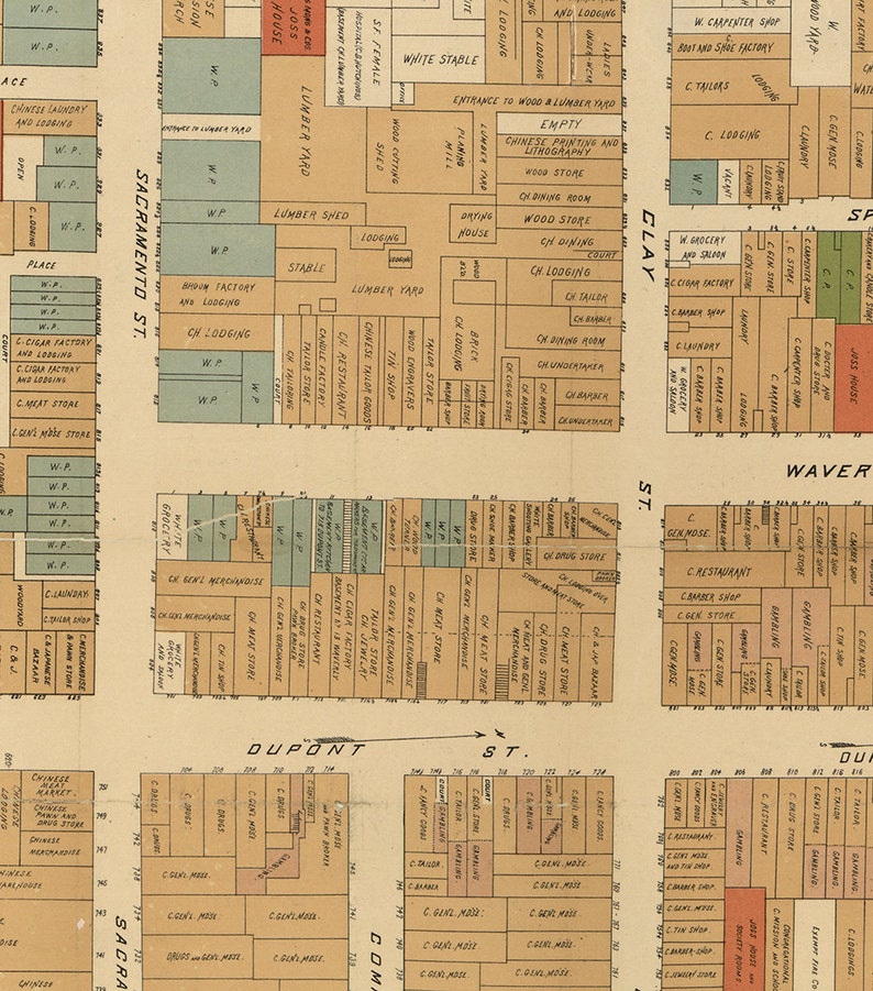 Official Map of chinatown in San Francisco | Etsy