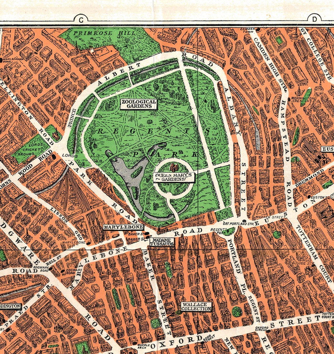 Pictorial Map of London England U.K. 1925. Vintage | Etsy